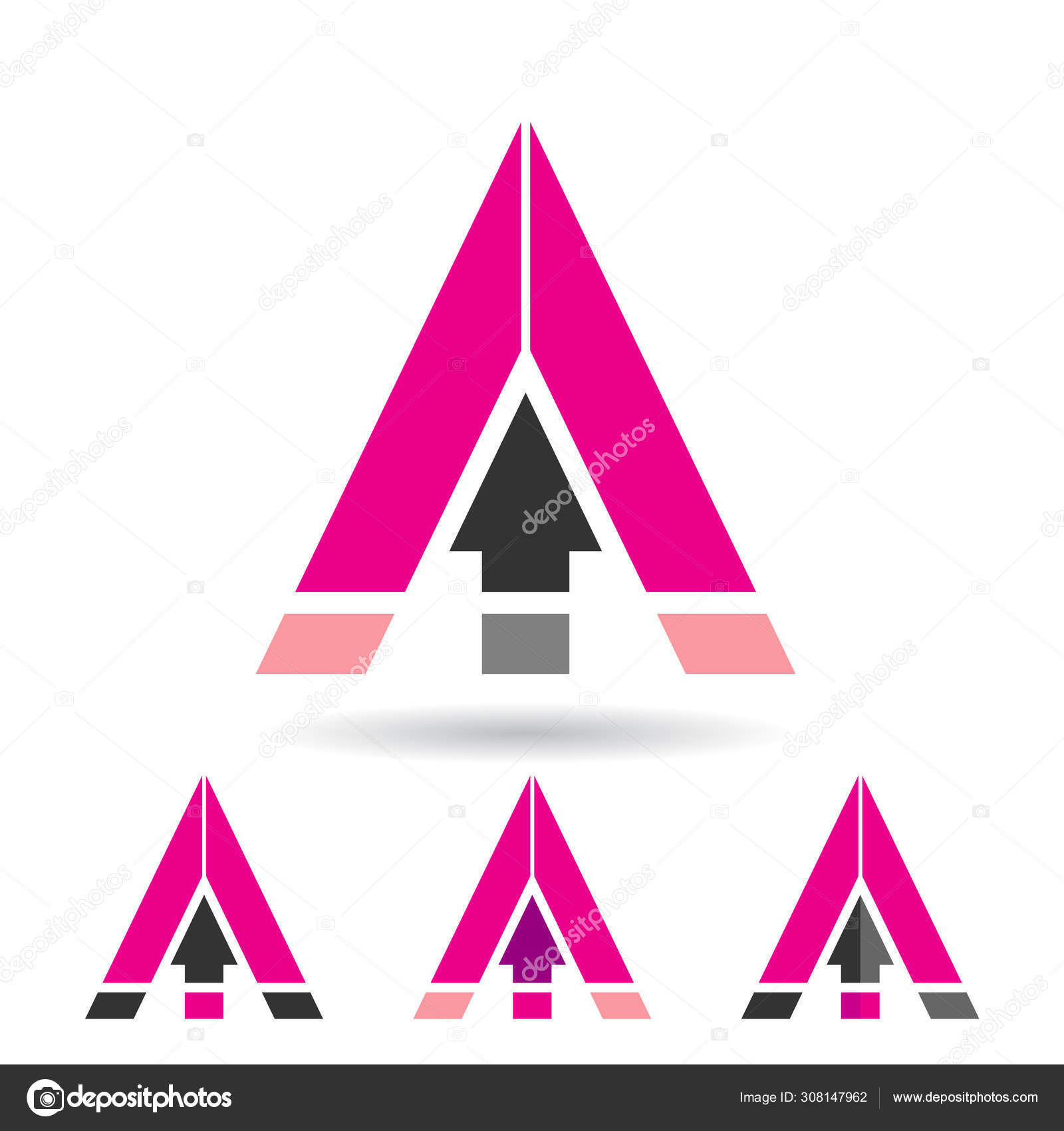 Colorful Abstract Triangle Symbol of Letter A — Stock Photo © cidepix ...
