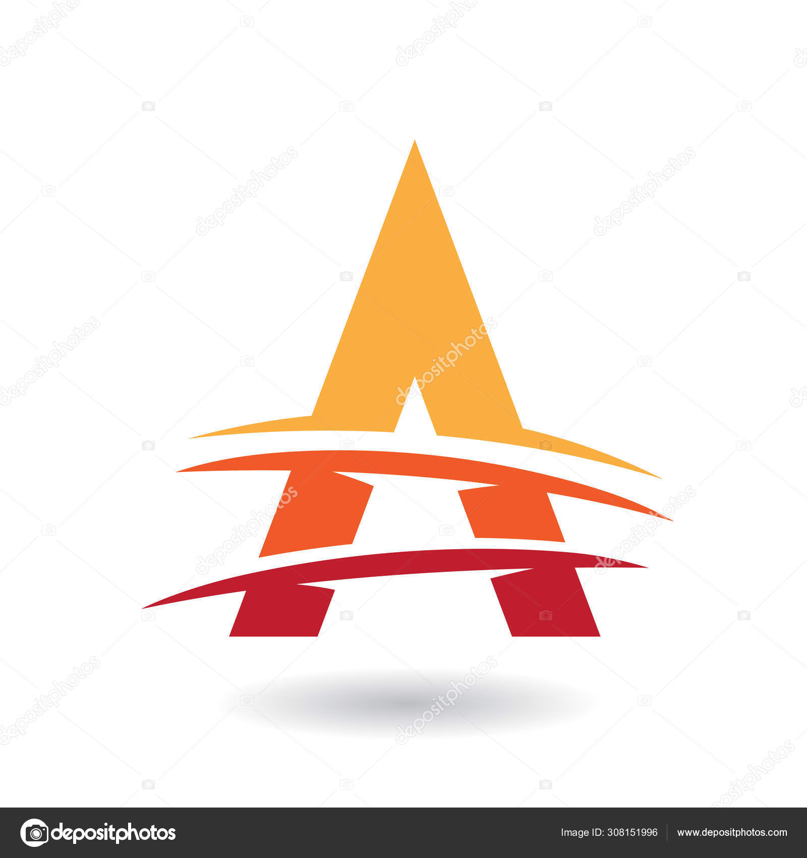 Colorful Abstract Triangle Symbol of Letter A Stock Illustration by ...