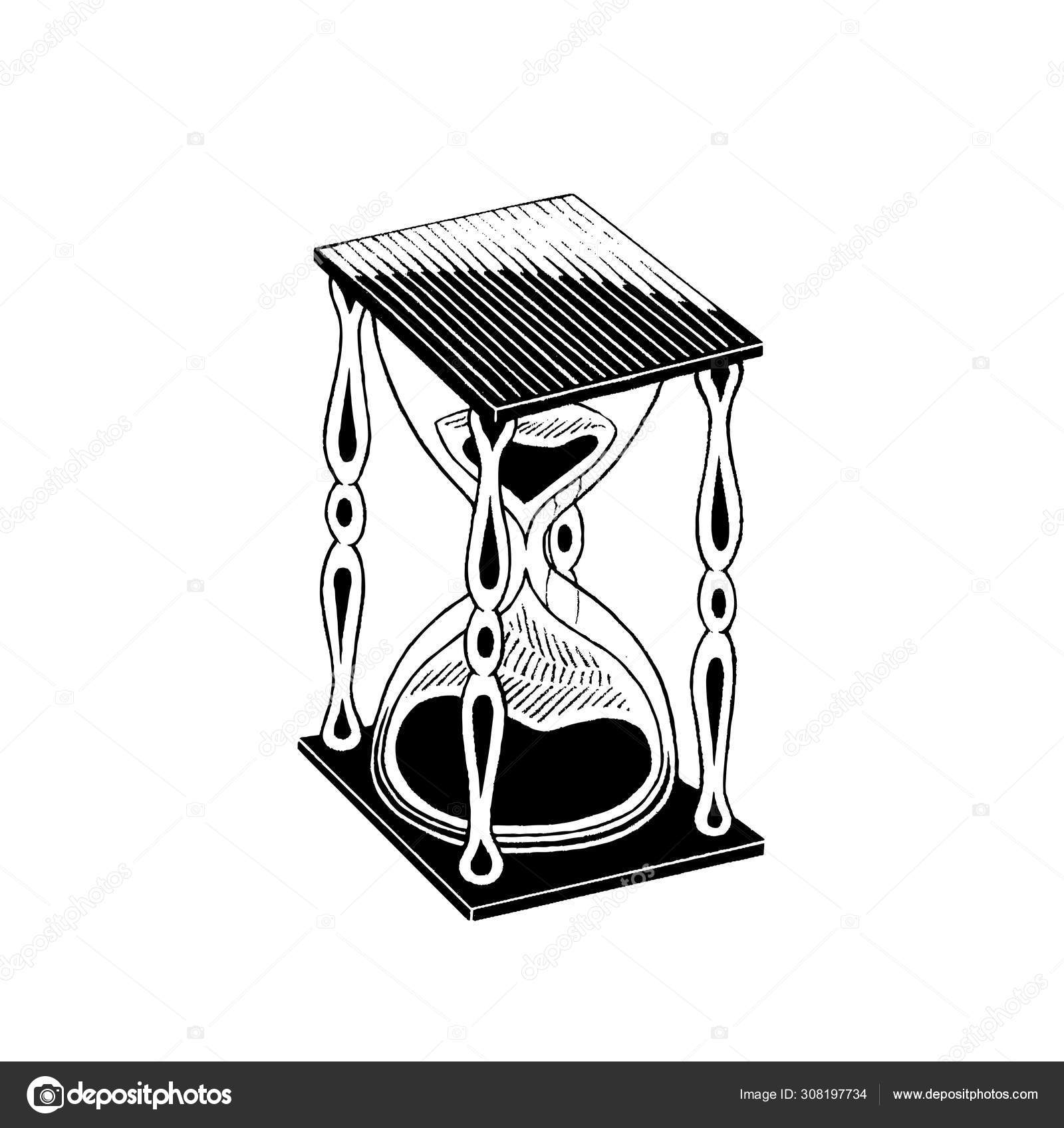 Ink Sketch of an Hourglass Stock Illustration by ©cidepix #308197734