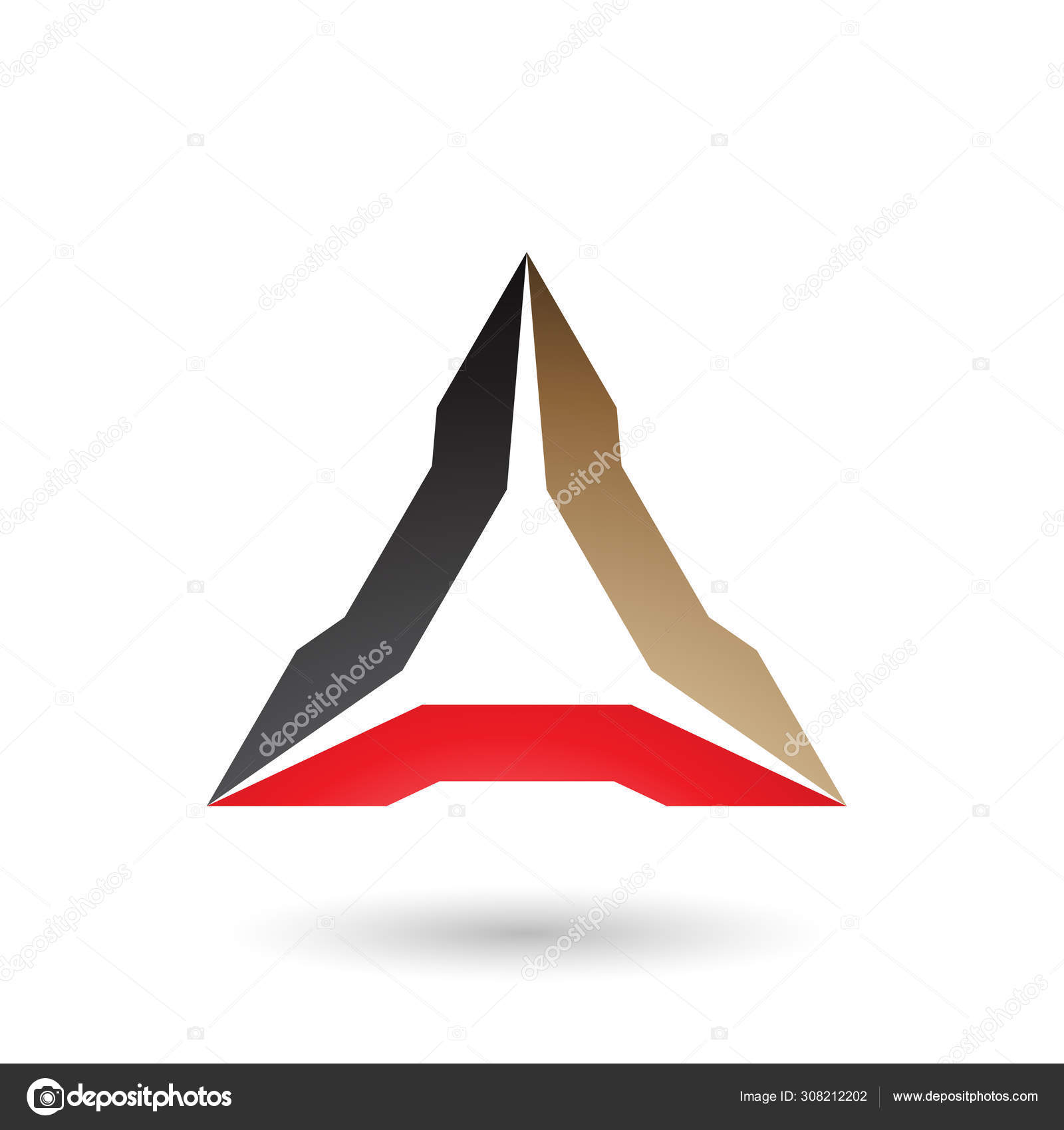 Black Beige and Red Spiked Triangle Illustration Stock Illustration by ...