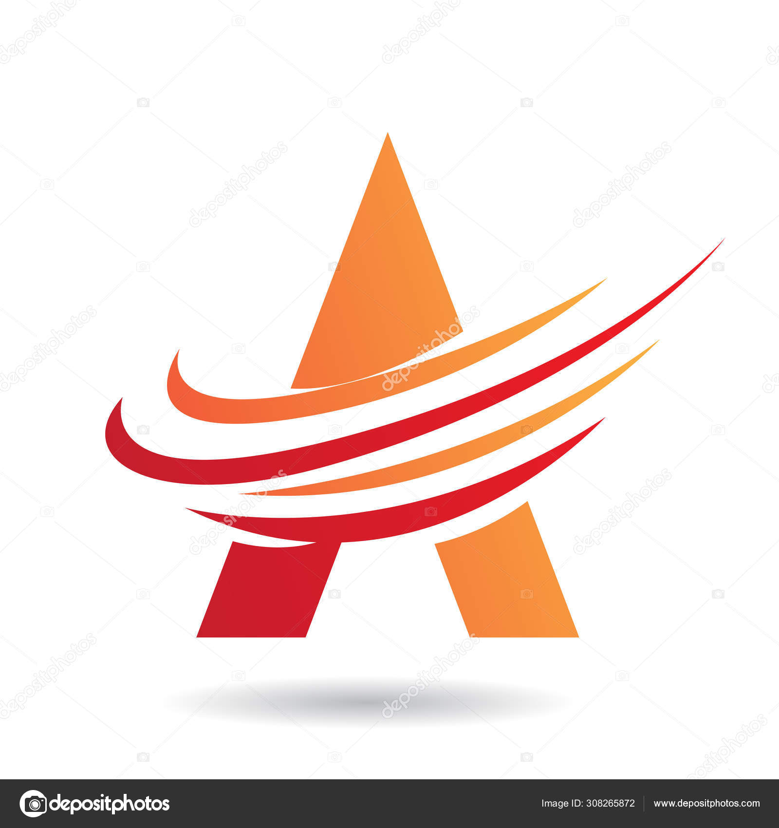 Colorful Abstract Triangle Symbol of Letter A Stock Illustration by ...