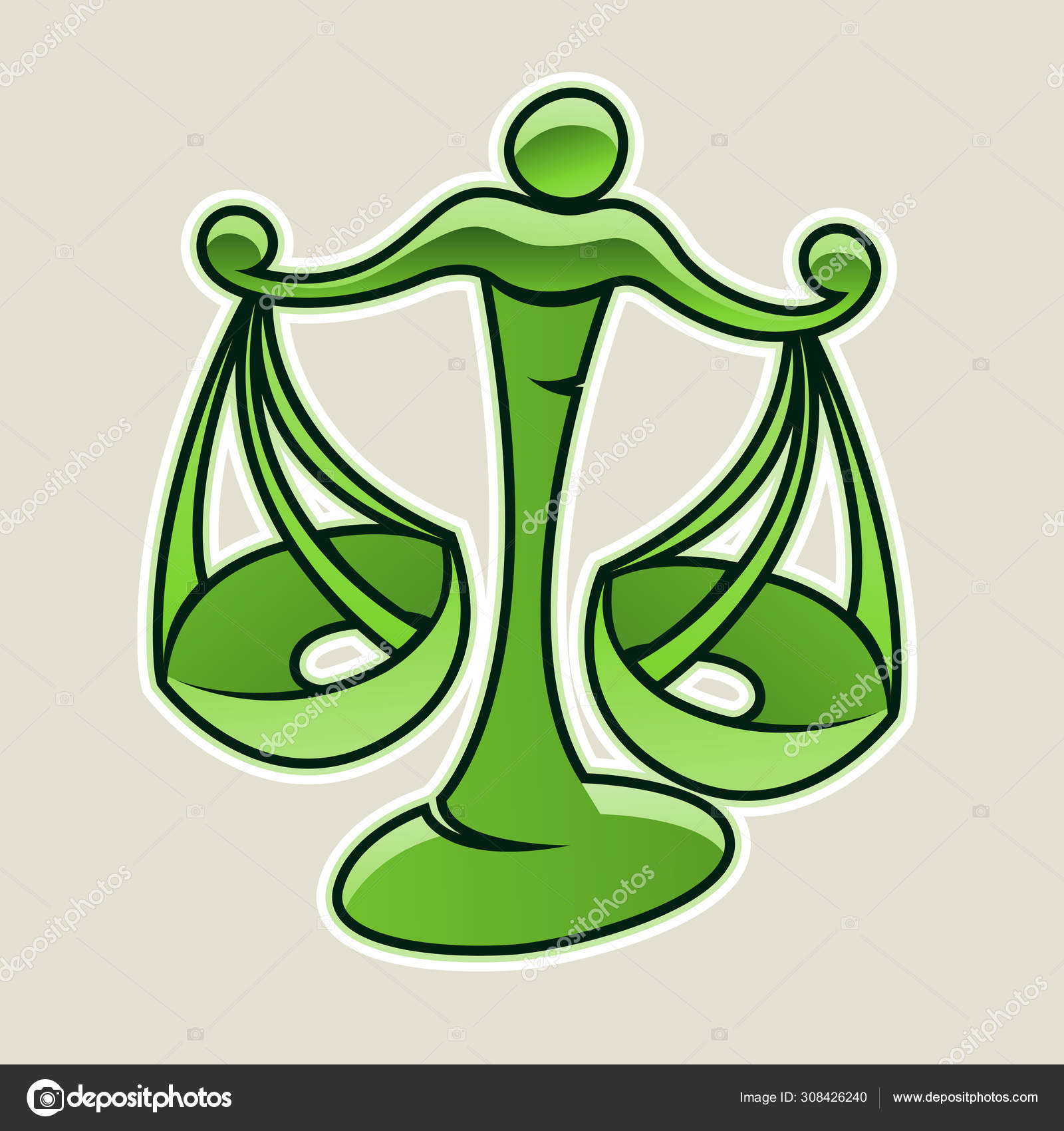 Green Scales and Libra Icon Illustration Stock Illustration by ©cidepix ...