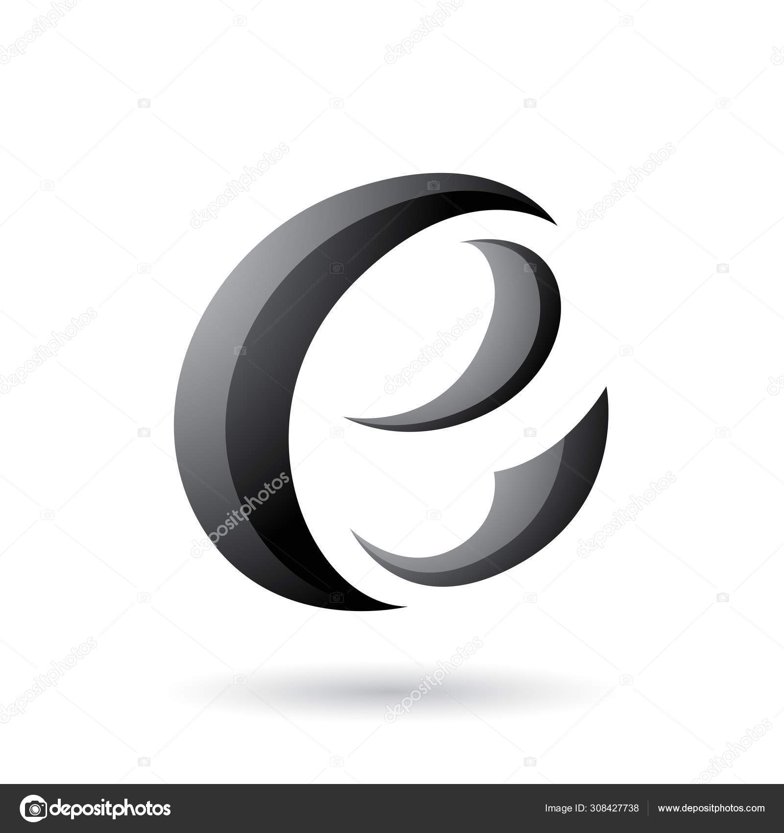 Grey Crescent Shape Letter E Illustration Stock Photo by ©cidepix 308427738
