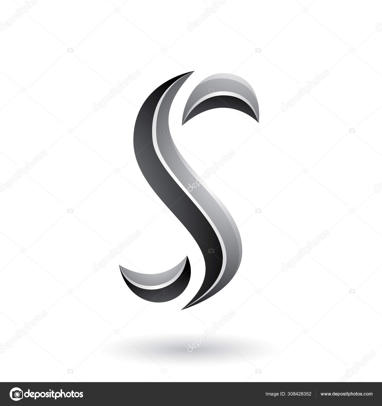 Grey Glossy Snake Shaped Letter S Illustration — Stock Photo © cidepix ...
