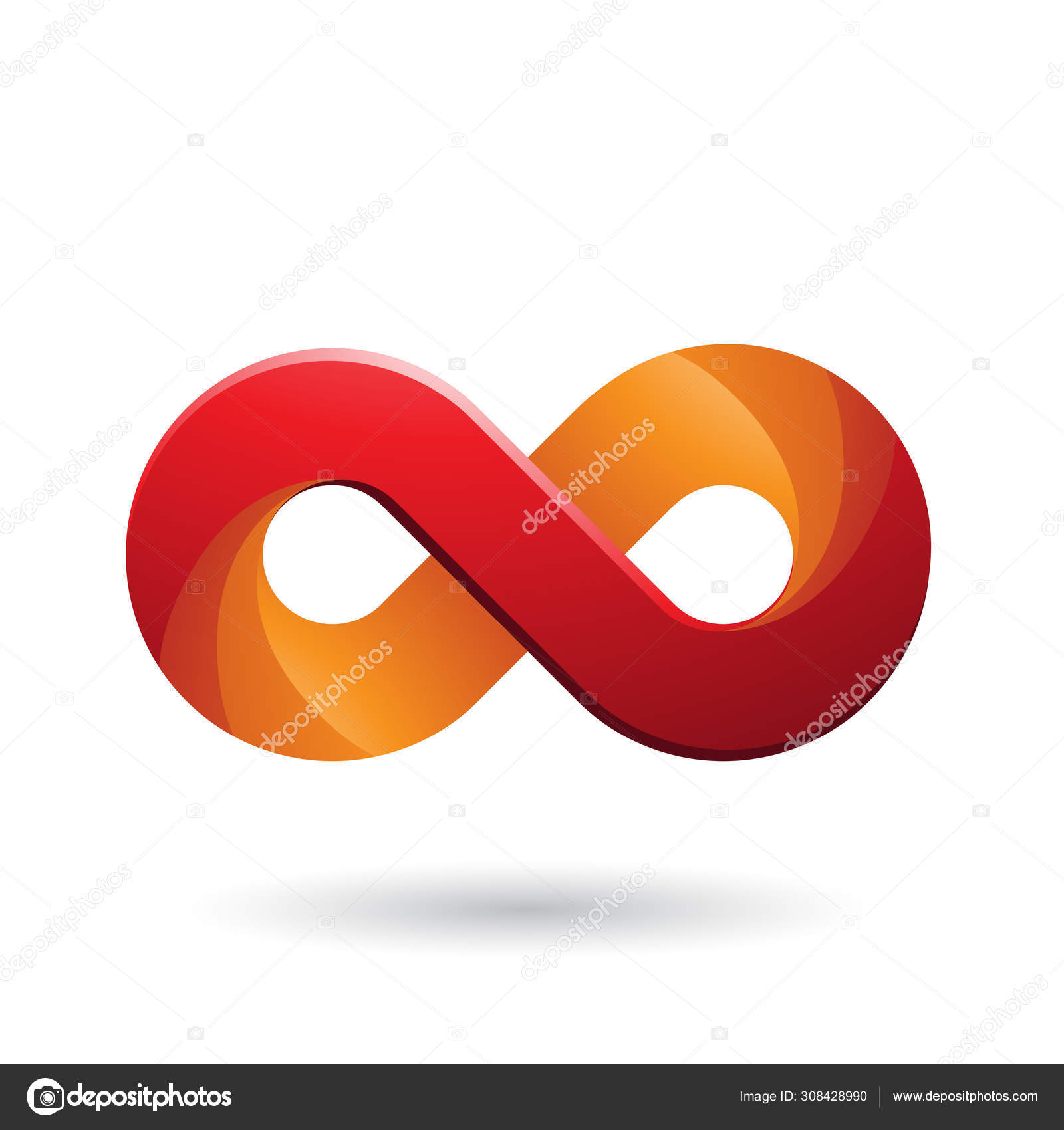 Infinity Symbol with Red and Orange Color Tints Illustration Stock ...