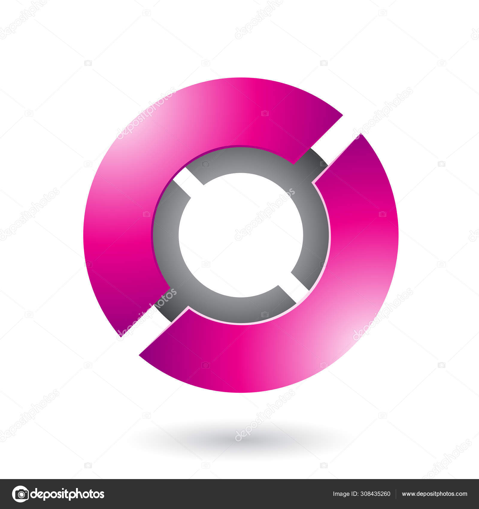 Magenta Thick Futuristic Round Disk Illustration — Stock Photo ...