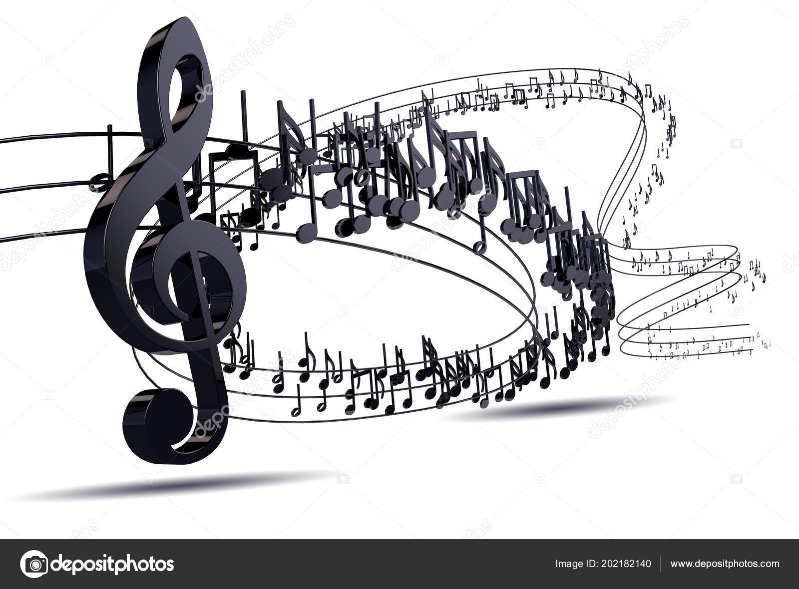 Ilustración Notas Musicales Signos Musicales Hoja Música Abstracta Diseño Fondo Ilustración de ...