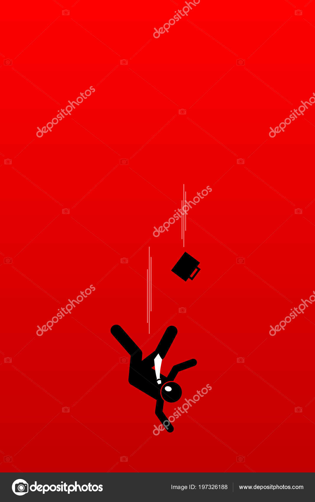 Businessman Fall Abysmal Vector Artwork Illustration Depicts Concept Very Deep Stock Vector by ...