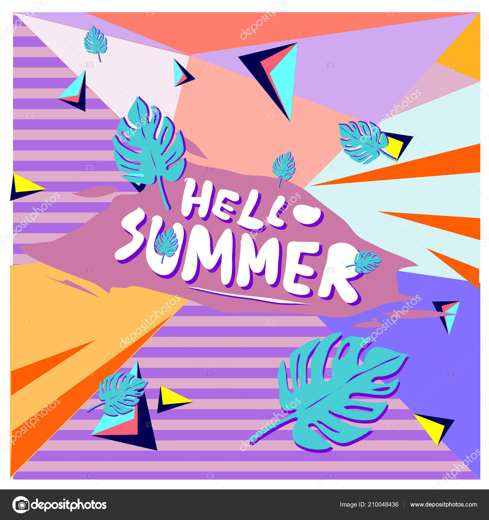 Vector Colorful Summer Banner Illustration Tropical Background Summer ...