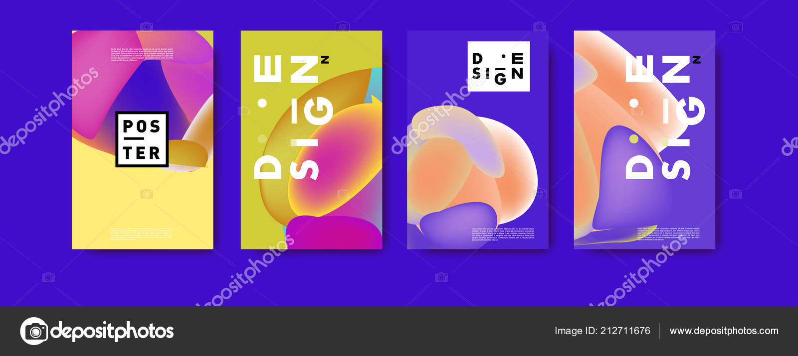 Abstract Colorful Liquid Curvy Colors Background Poster Design Vector ...