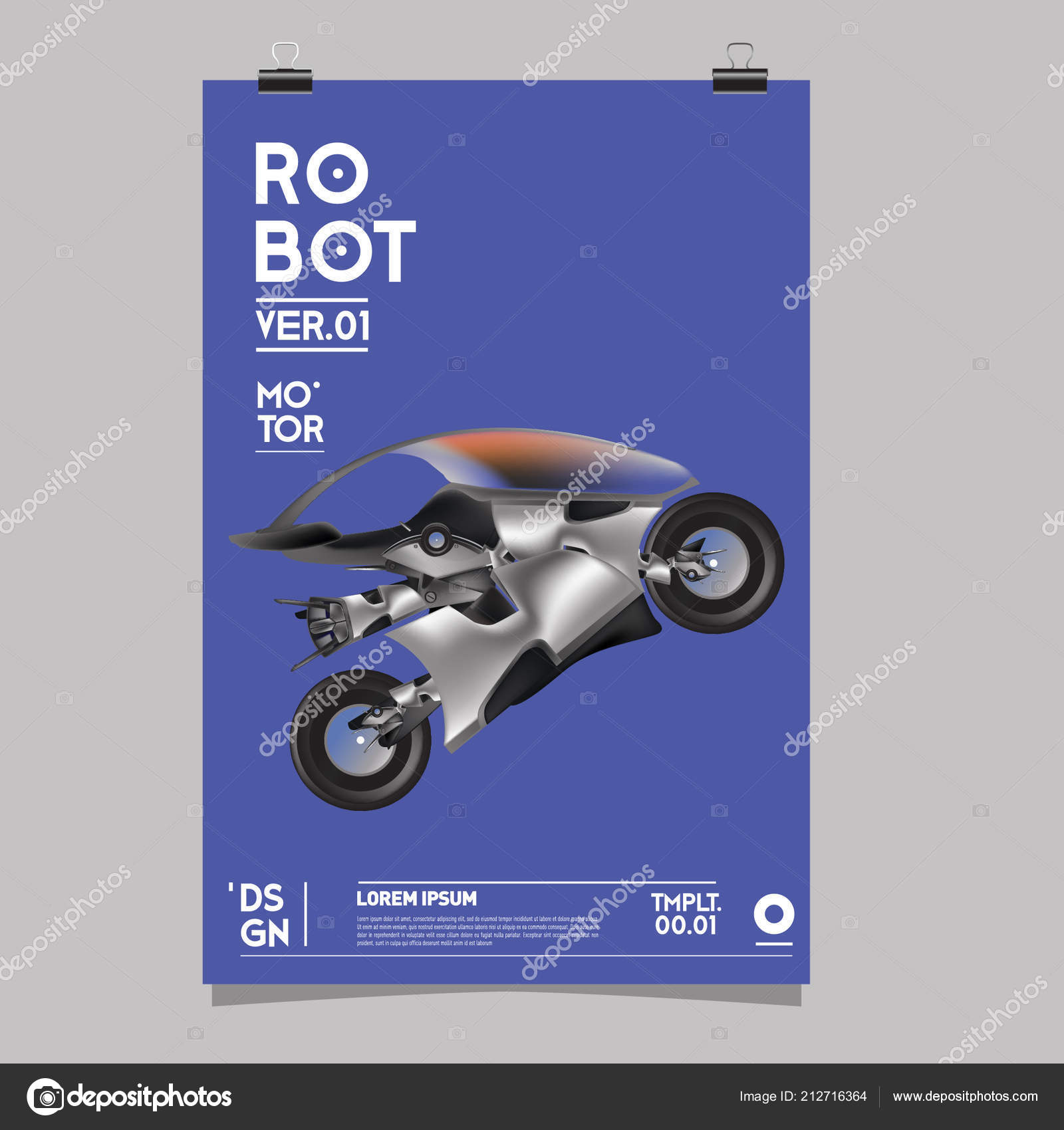 Vector Realistic Robot Illustration Robot Toy Design Festival Poster ...
