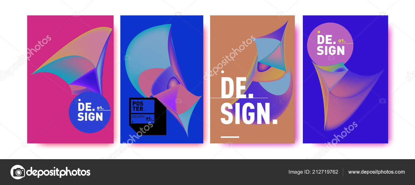 Colorful Abstract Liquid Fluid Poster Cover Design Minimal Geometric ...