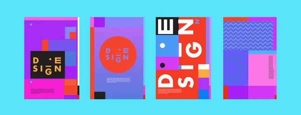 Abstract Colorful Collage Poster Design Template Cool Geometric Cover ...