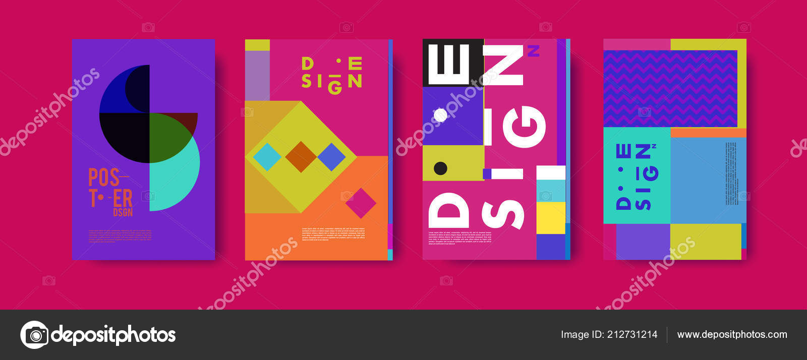 Abstract Colorful Poster Design Template Cool Geometric Cover Design ...