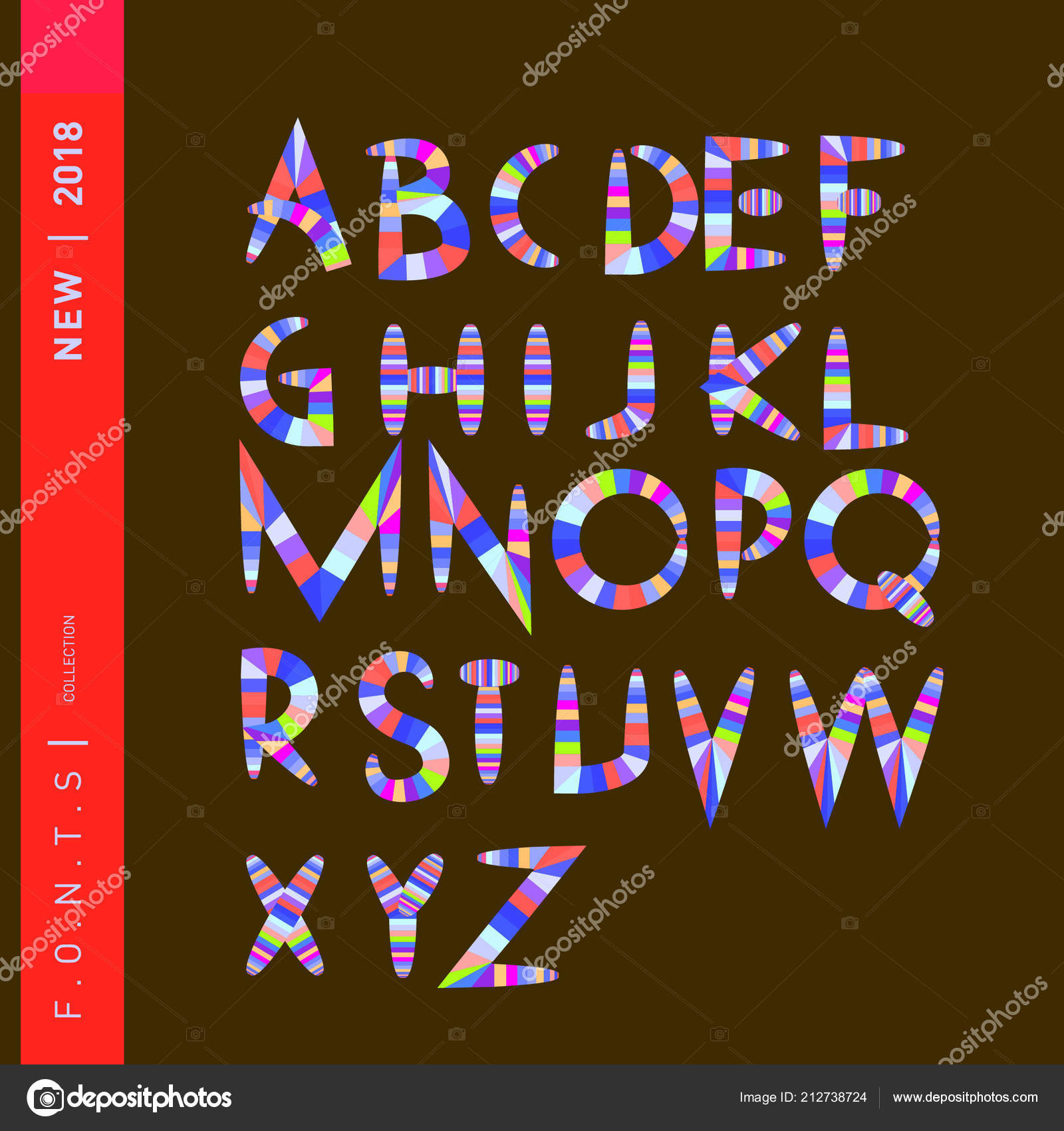 Vector Abstract Colorful Font Alphabet Stock Vector by ©rebermant 212738724