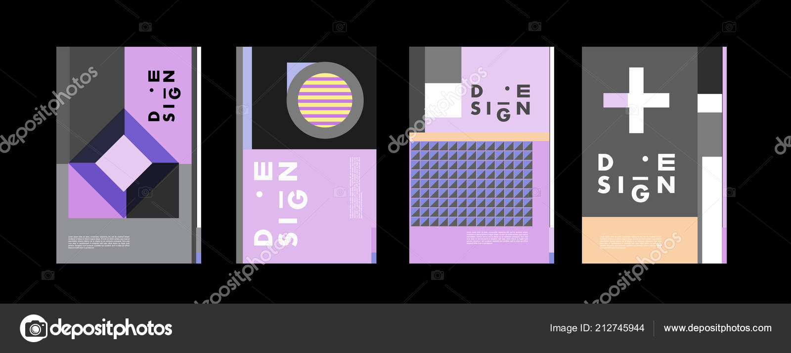 Abstract Colorful Collage Poster Design Template Cool Geometric Cover ...