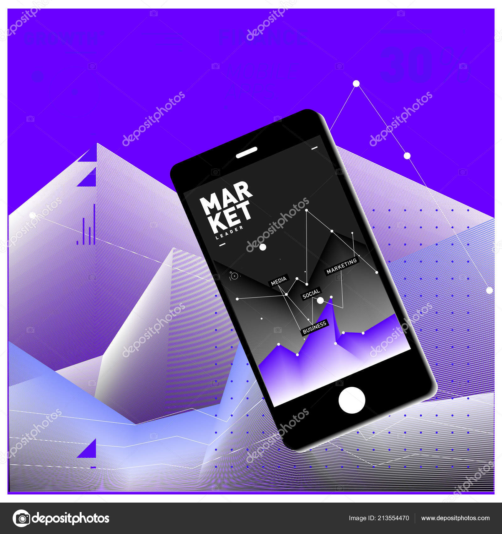 Vector Illustration Mobile Apps Digital Marketing Smart Phone Apps ...