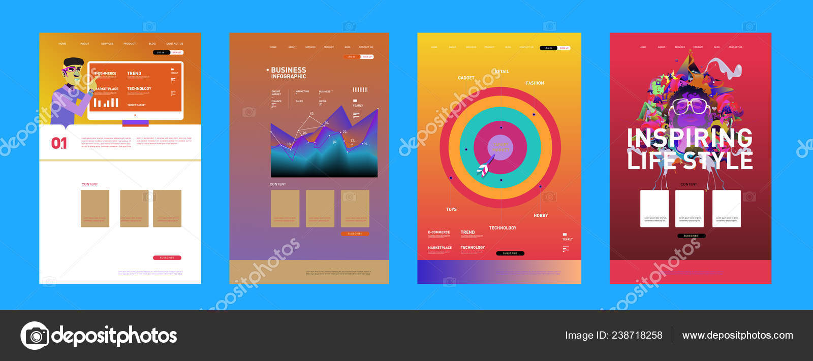 Presentation Website Interface Layout Design Template Business Finance ...