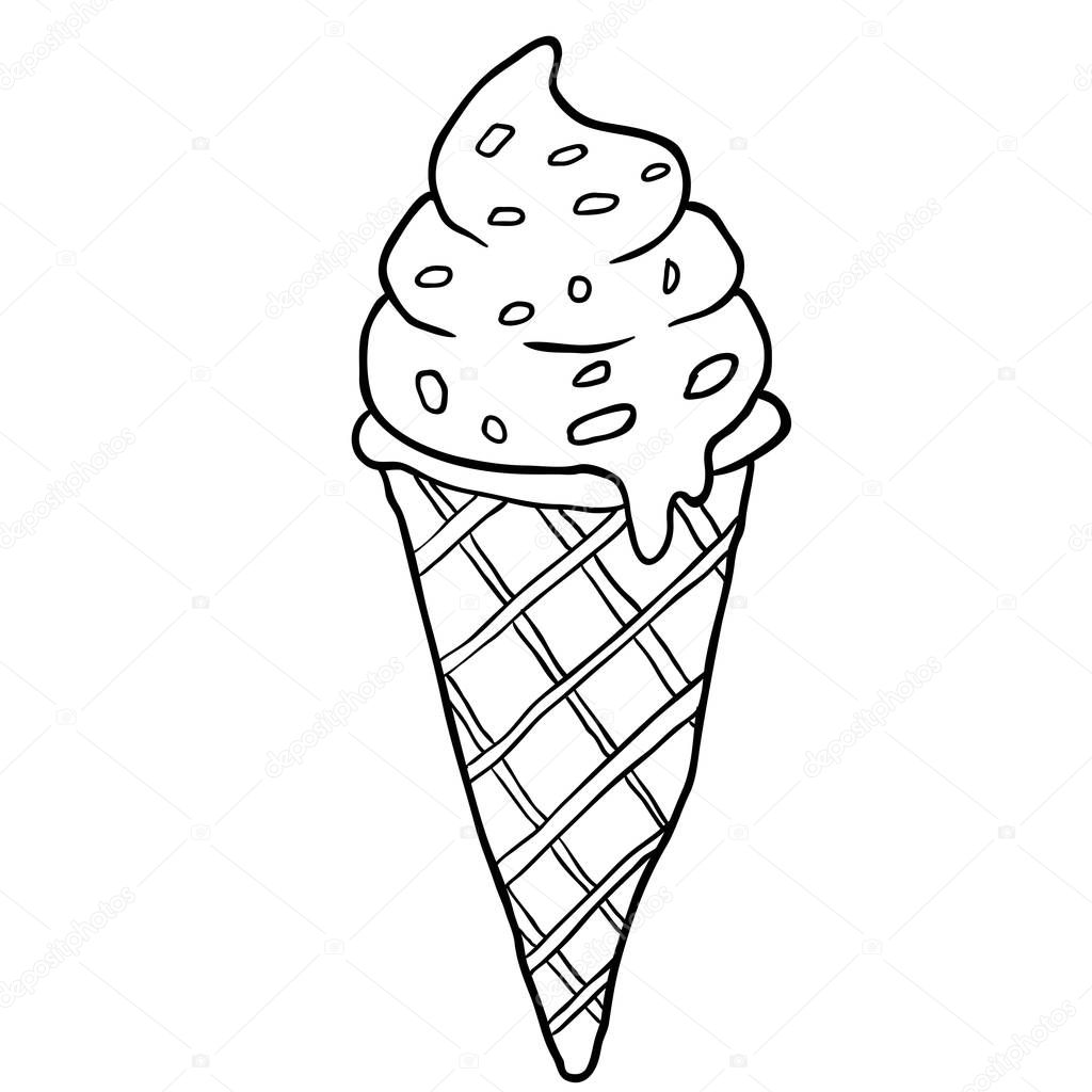 helado blanco y negro de dibujos animados 2023