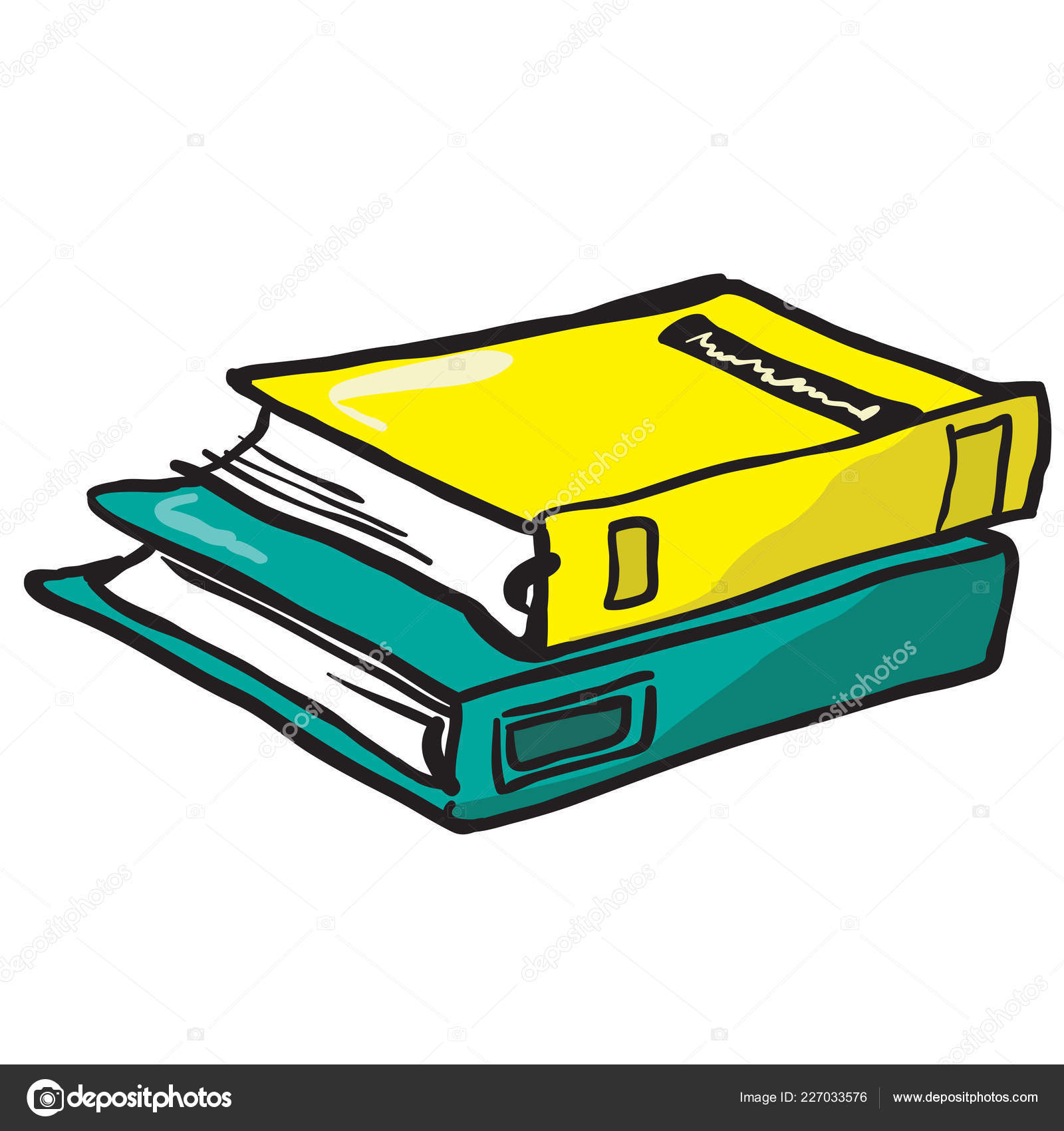 Ilustración Dibujos Animados Dos Libros Vector de stock #227033576 de ...
