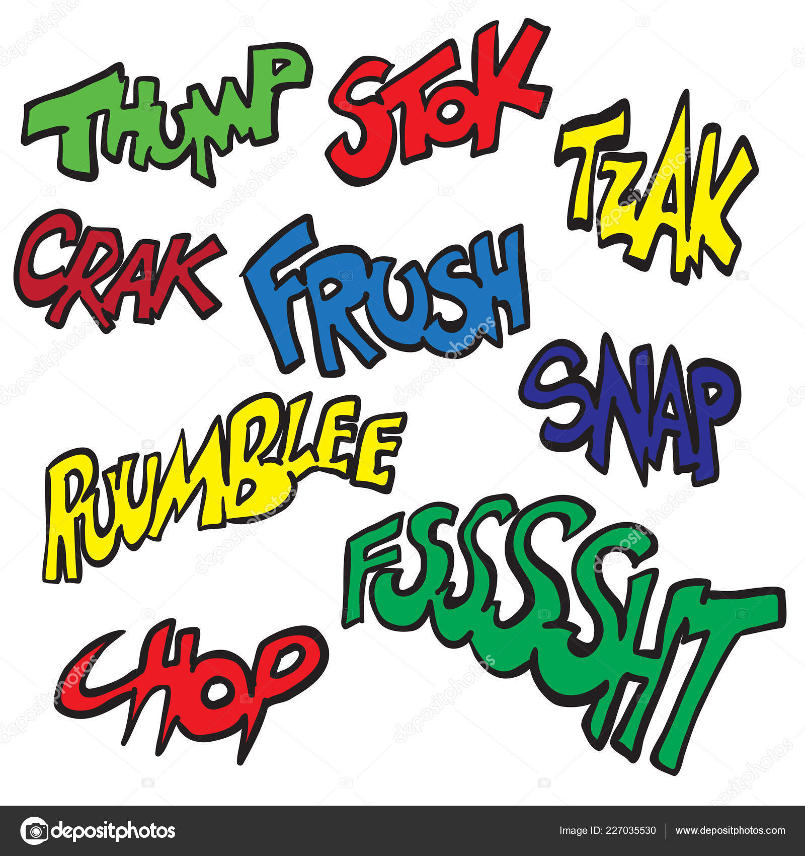 Comic Sounds Set Isolated White Stock Vector Image by ©ainsel #227035530