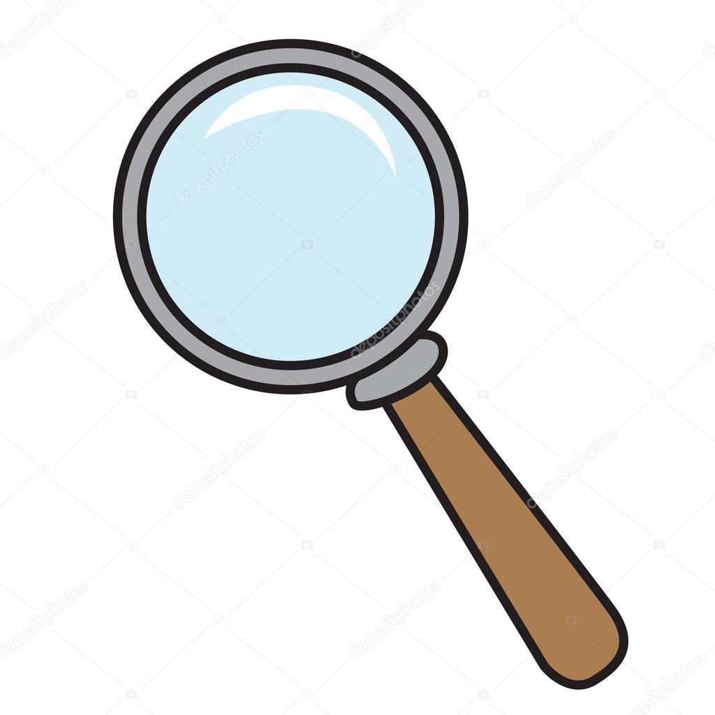 Ilustración Dibujos Animados Lupa Aislada Blanco Vector de stock por ...