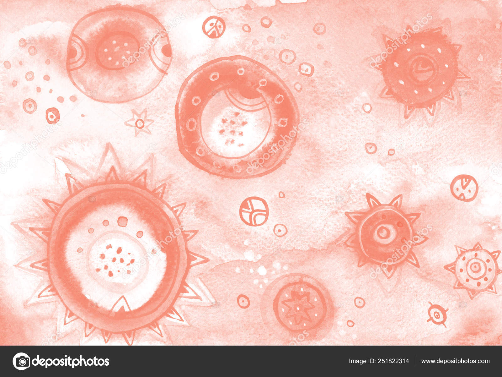 Coral Pink Abstract Background. Raster illustration. Stock Illustration ...