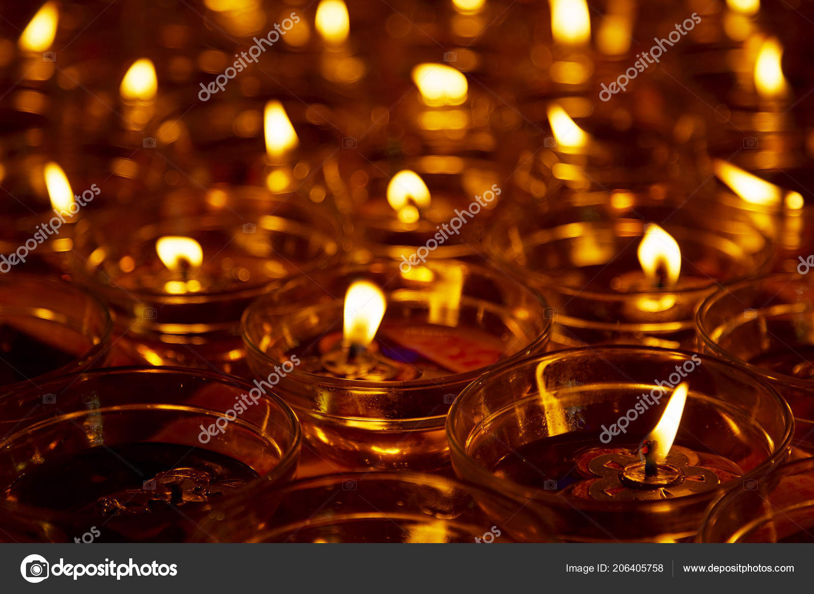Many Burning Candles Shallow Depth Field Candles Church — Stock Photo ...
