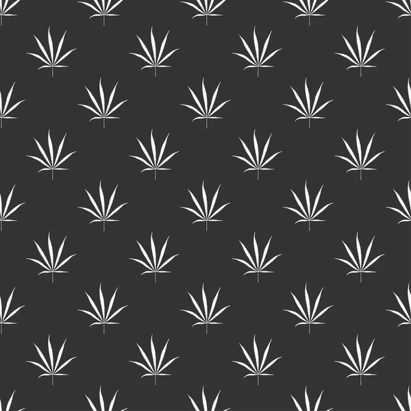 Black Cannabis Leaves Seamless Pattern Stock Vector Image by ...