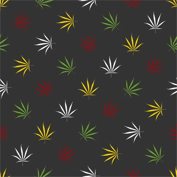 Black Cannabis Leaves Yellow Background Seamless Pattern Stock Vector ...
