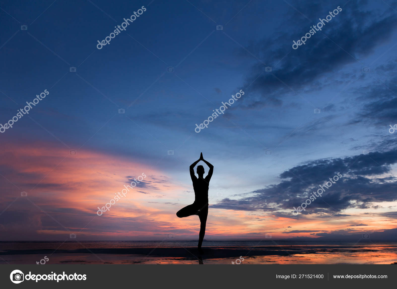 Yoga Man Sunset