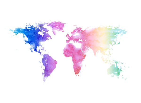 World map painted with watercolors, painted world map. — Stock Photo ...