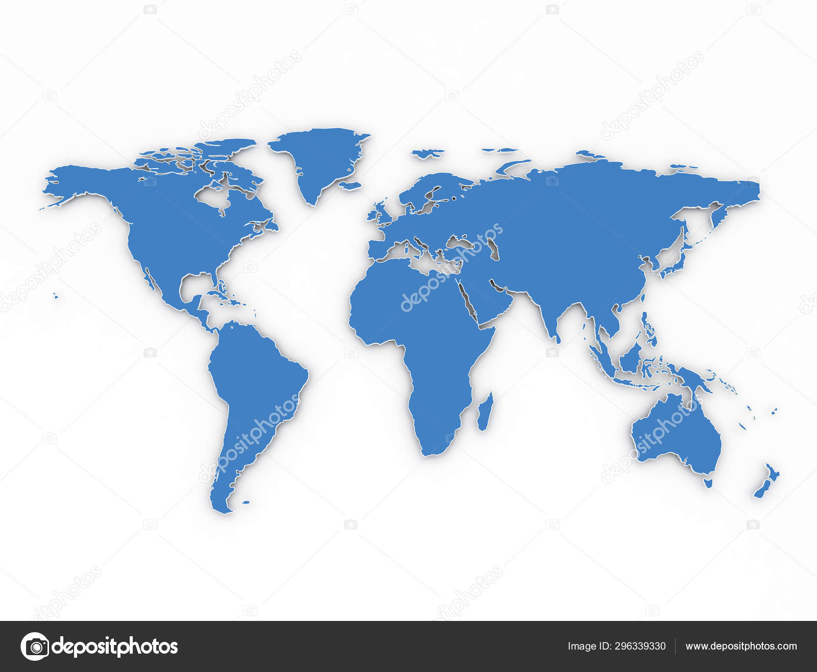 Blue outlines 3d world map Stock Photo by ©Jezper 296339330