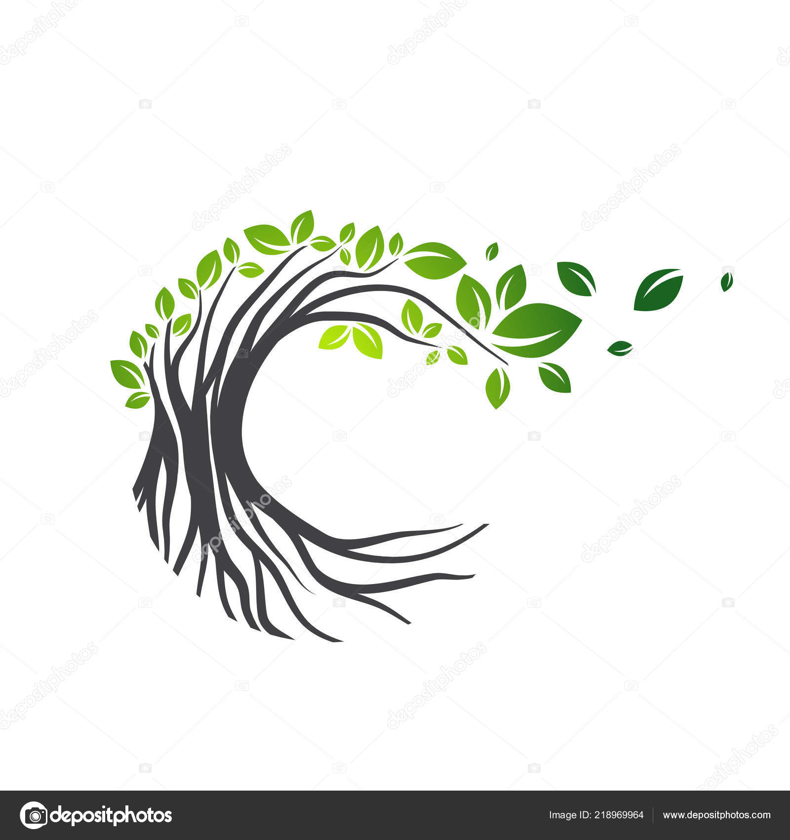 Tree Flying Leaves Can Use Logo Stock Vector Image by ©Razvodovska ...