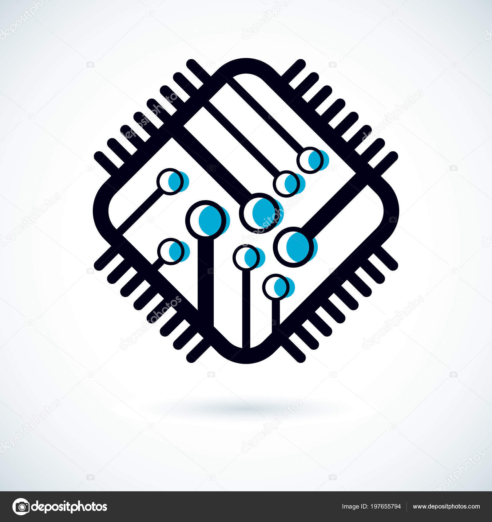 Vector Abstract Technology Monochrome Circuit Board High Tech Digital ...