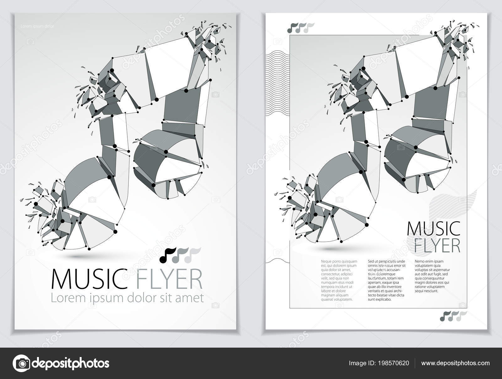 Musical Note Exploding Pieces Vector Realistic Illustration Symbol Hard ...