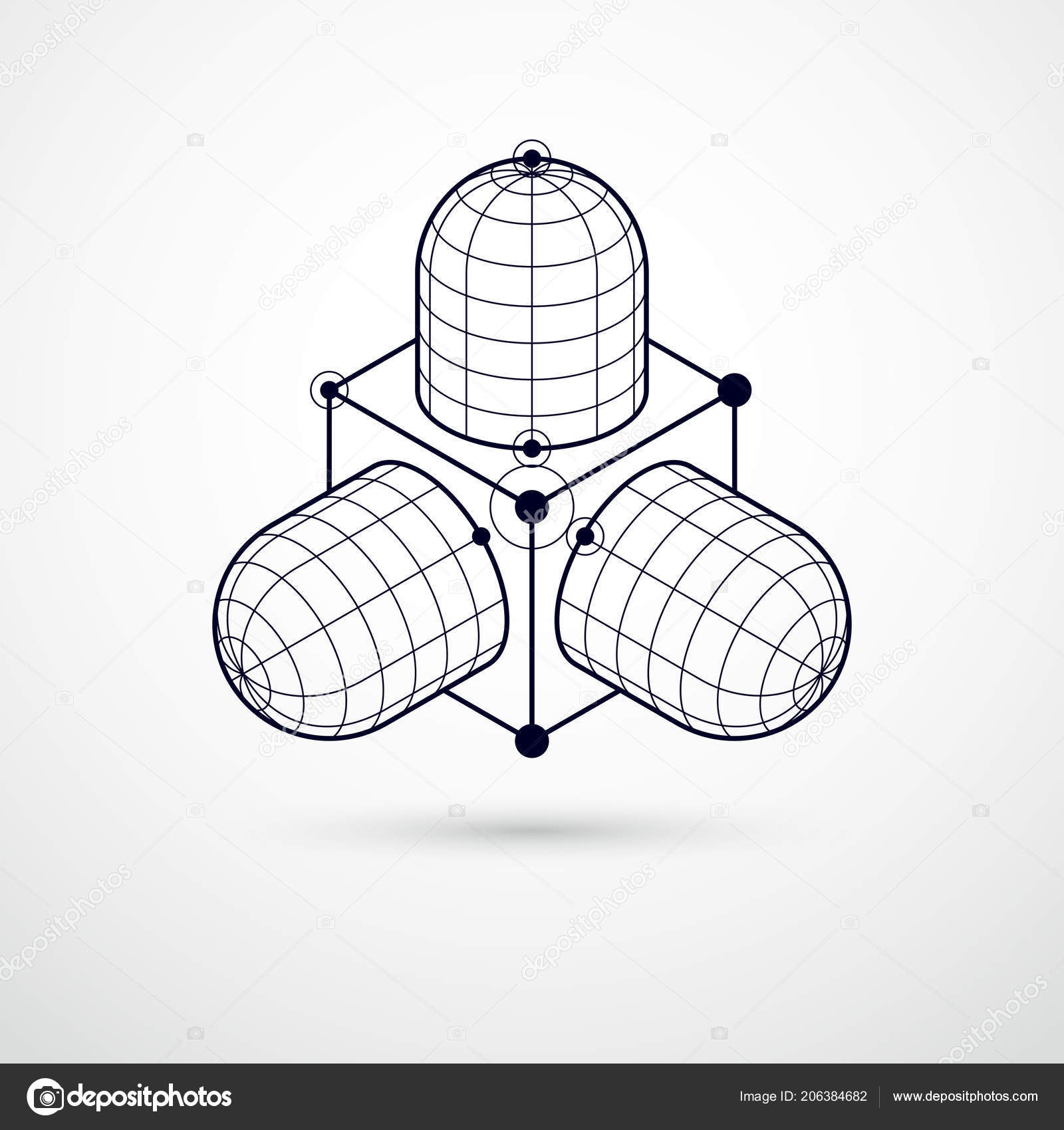 Geometric Technology Vector Black White Drawing Technical Wallpaper ...