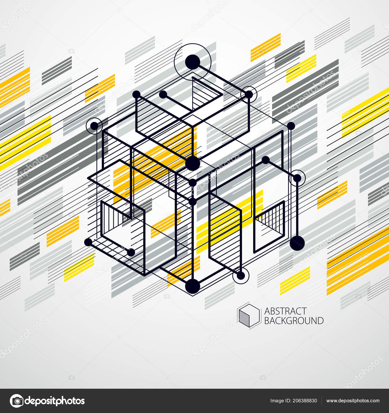 Geometric Technology Vector Yellow Drawing Technical Wallpaper ...