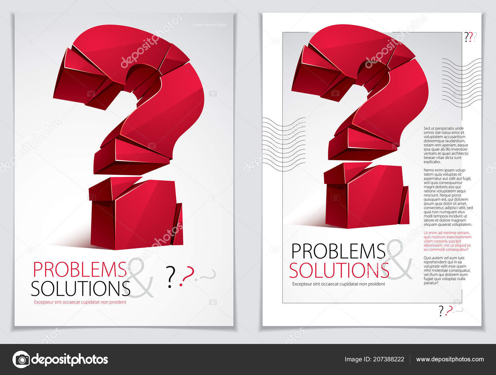 Broken Question Marks Brochures Query Breaking Pieces Vector Realistic ...
