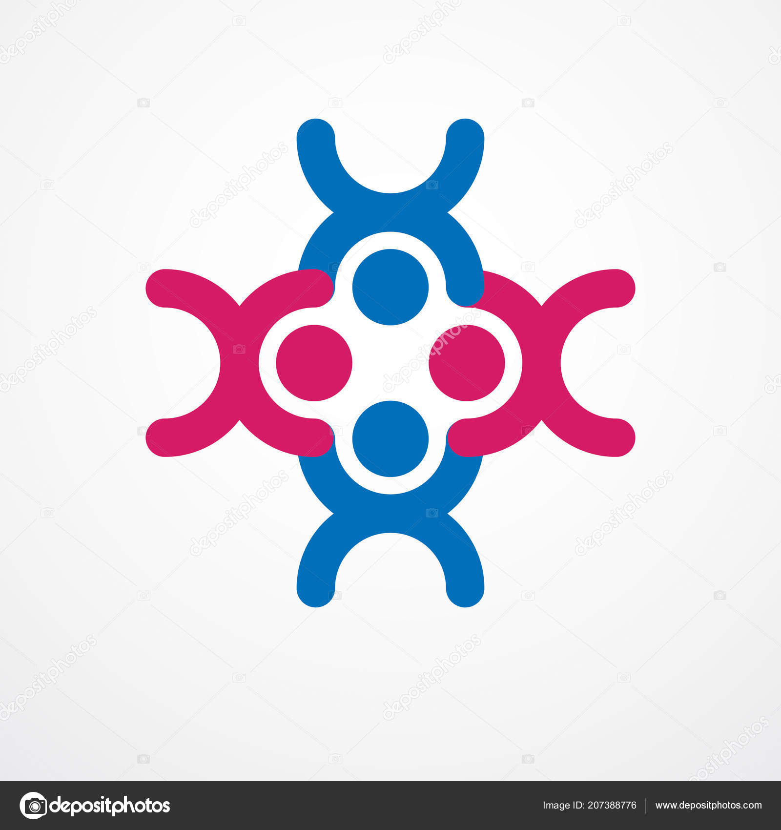 Teamwork Businessman Unity Cooperation Concept Created Simple Geometric ...