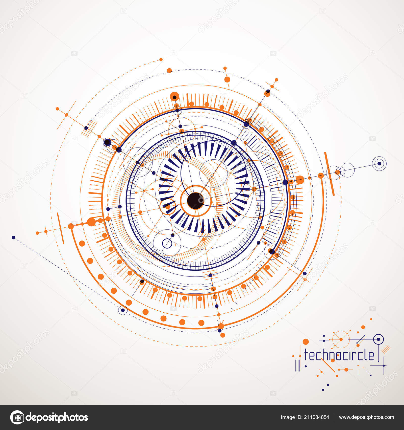 Engineering Technology Vector Wallpaper Made Circles Lines Technical ...