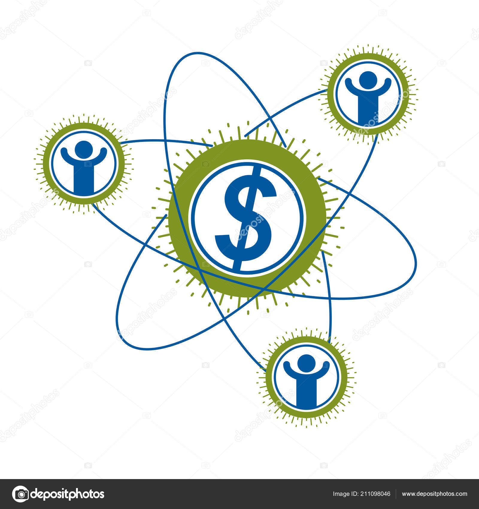 Financial System Conceptual Logo Unique Vector Symbol Dollar Signs ...