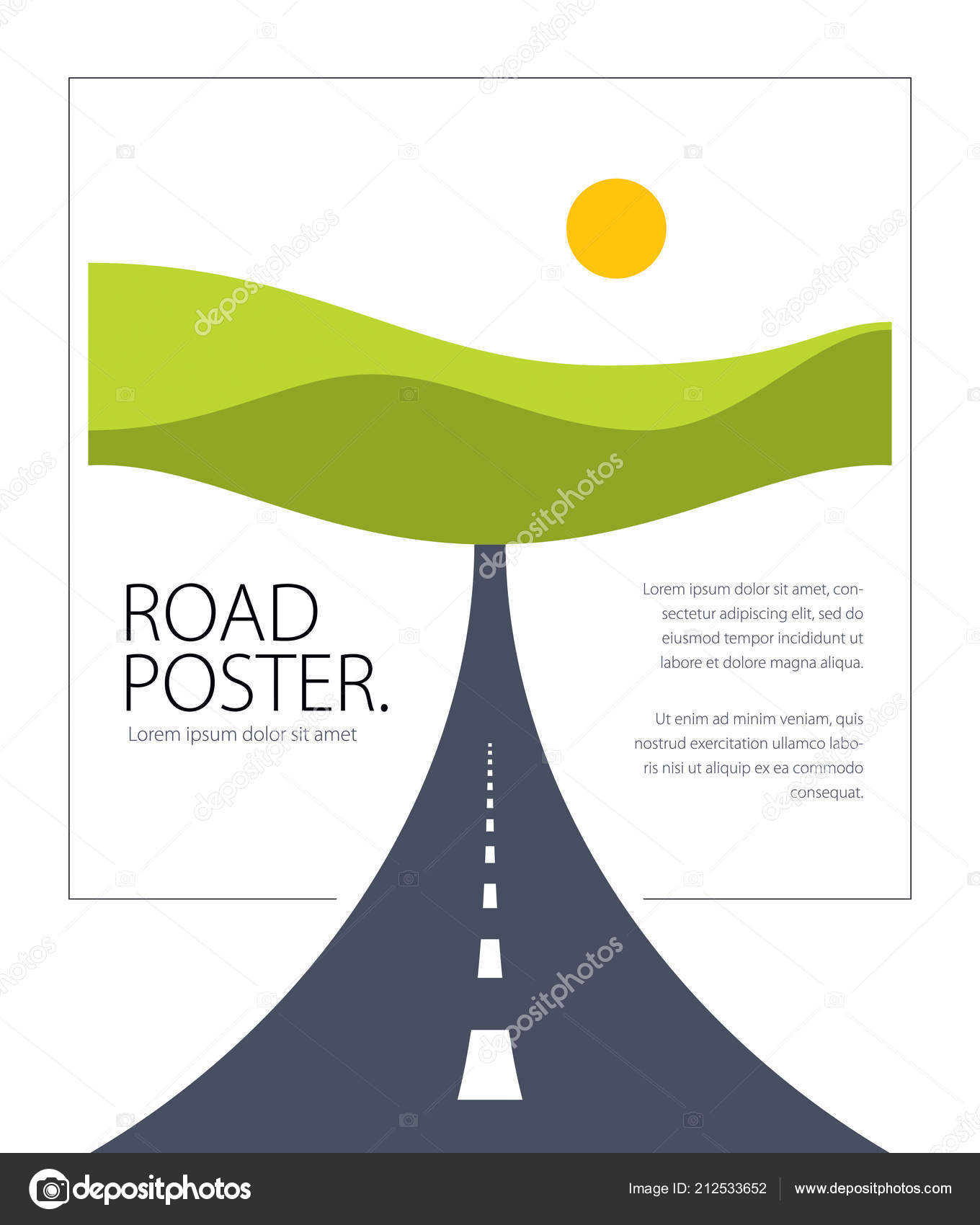 Country Road Highway Vector Perfect Design Illustration Way Nature ...