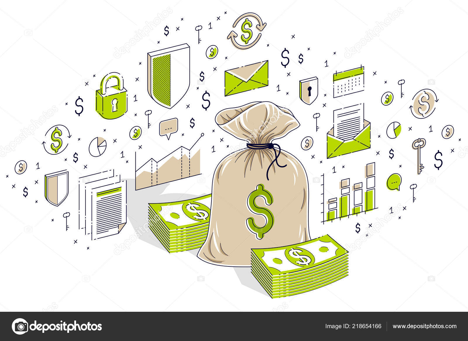 Financial Contract Concept White Background Stock Vector by ©Ostapius ...