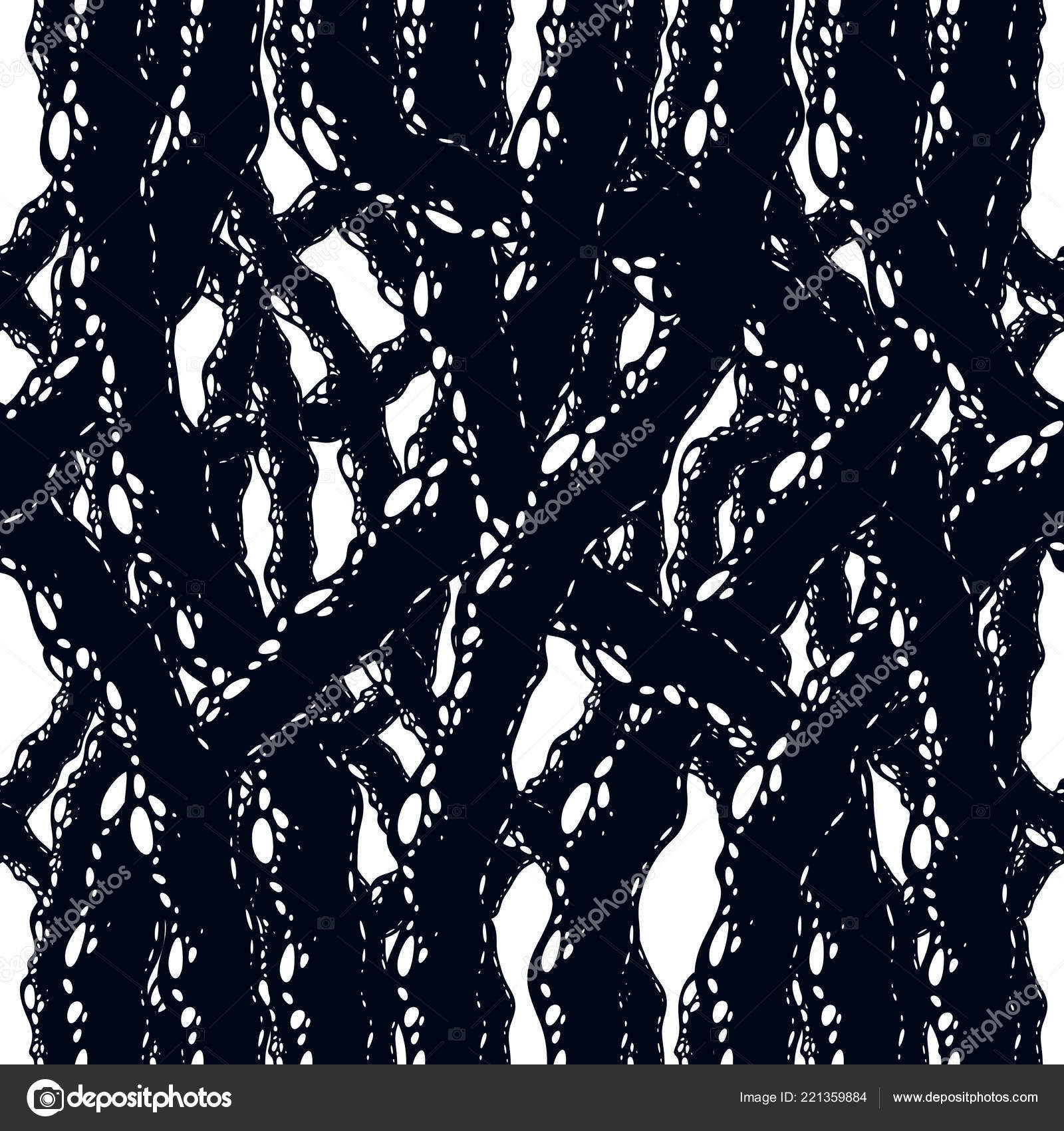 Disgusting Horror Nightmare Seamless Pattern Vector Background Tangled ...