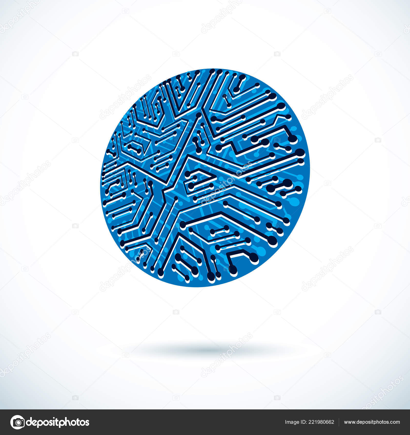 Vector Abstract Technology Illustration Circular Circuit Board High Tech Digital Stock Vector By