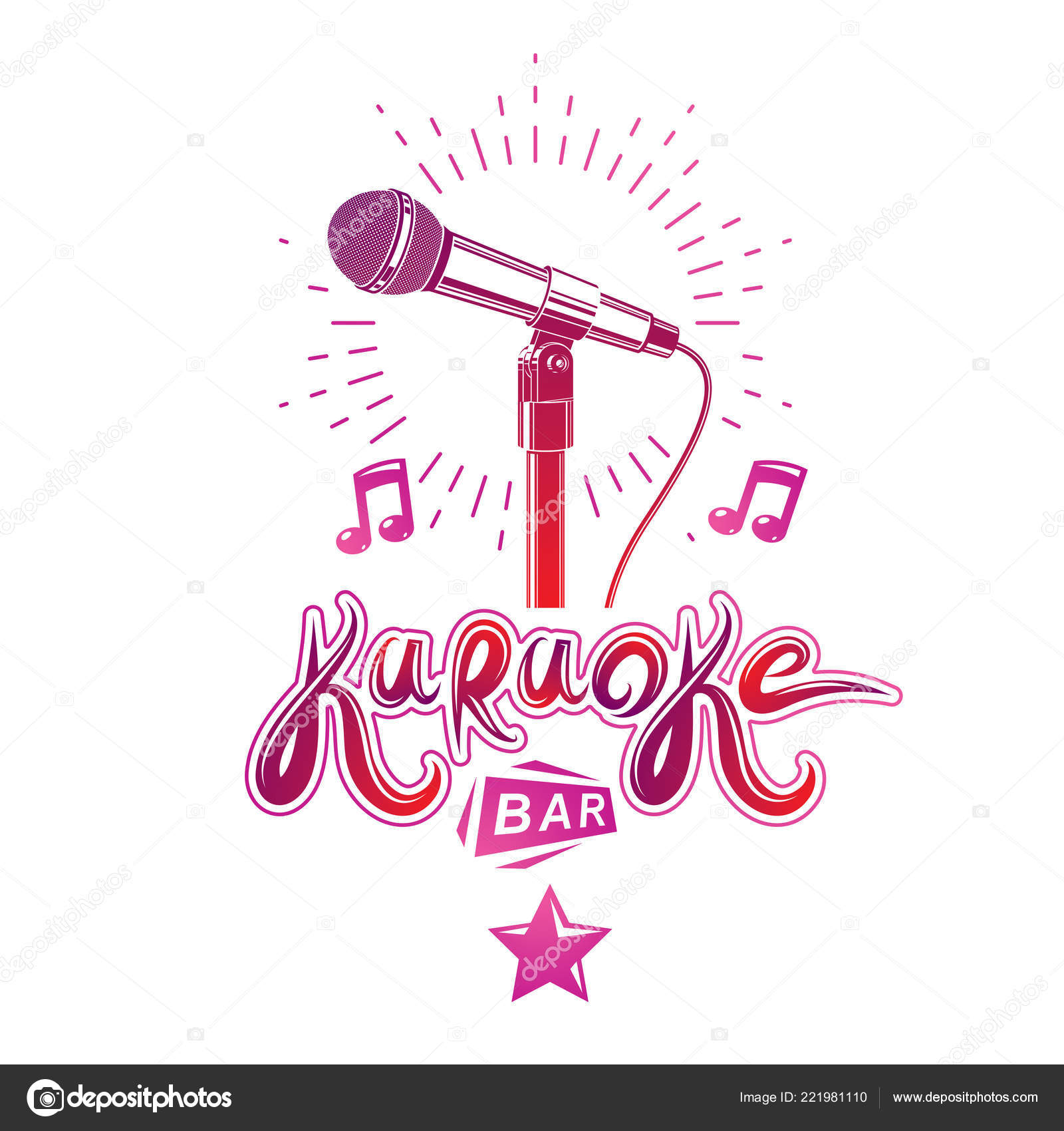 Letras Barras Karaoke Emblema Conceptual Compuesto Por Equipos Audio ...