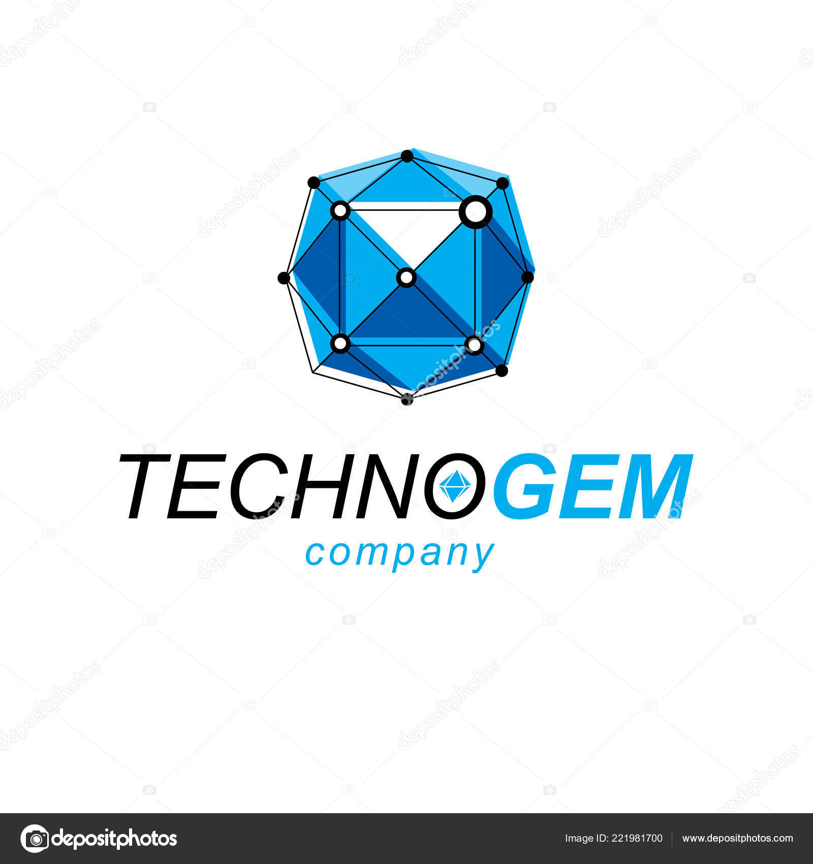 Innovation Technologies Logo Abstract Vector Mesh Polygonal Object ...