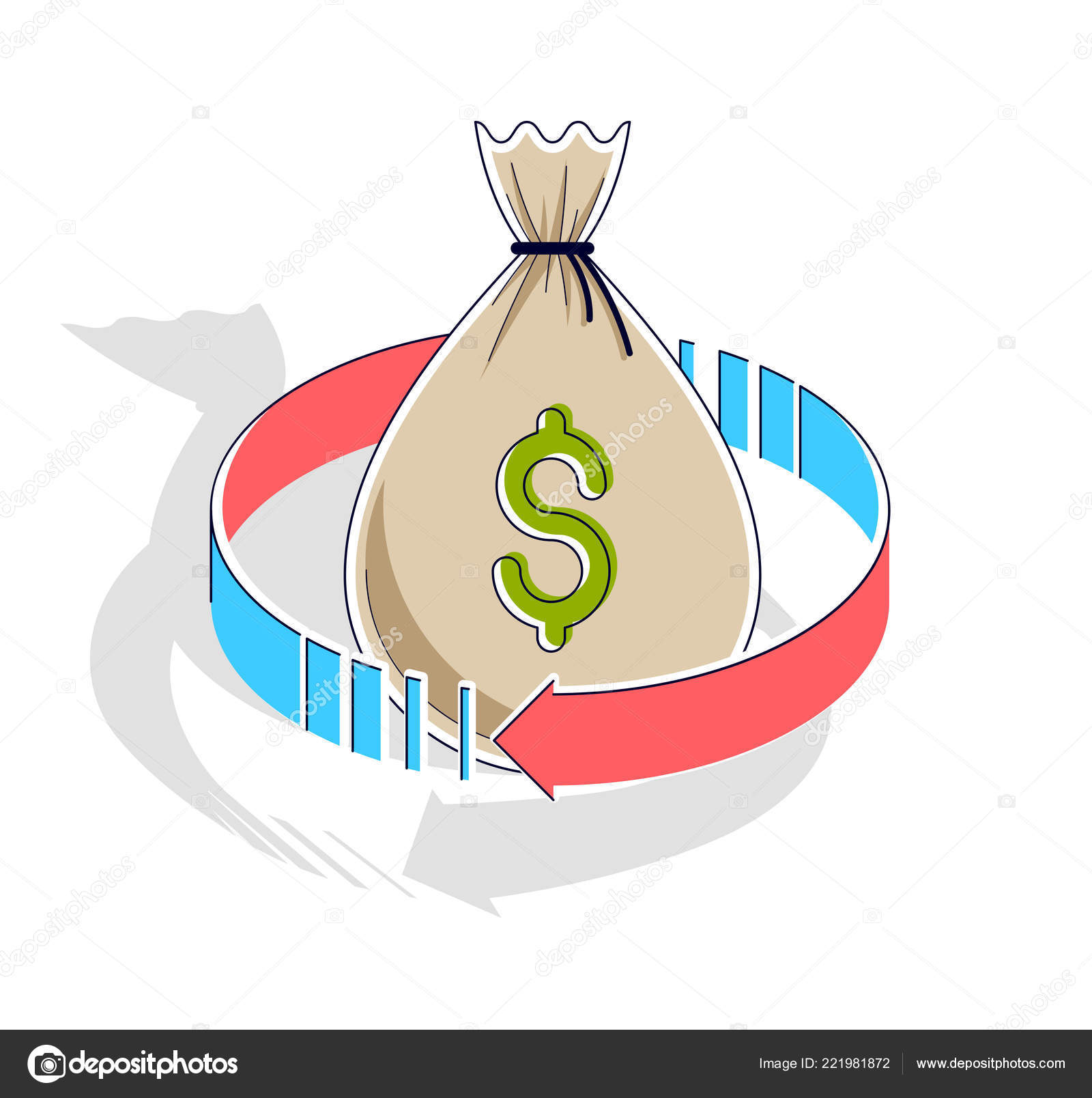 Money Circulation Return Investment Currency Exchange Cash Back Money ...