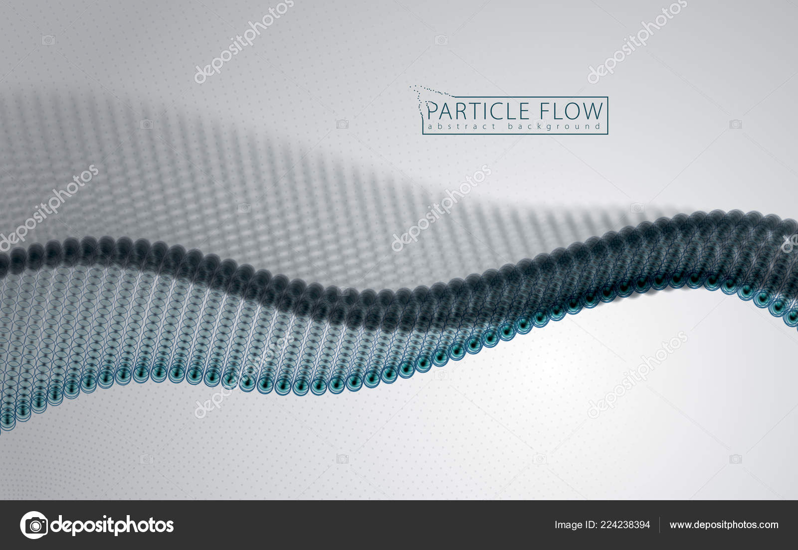 Flowing Energy Particles Wave Blurred Dots Blurred Circles Vector ...